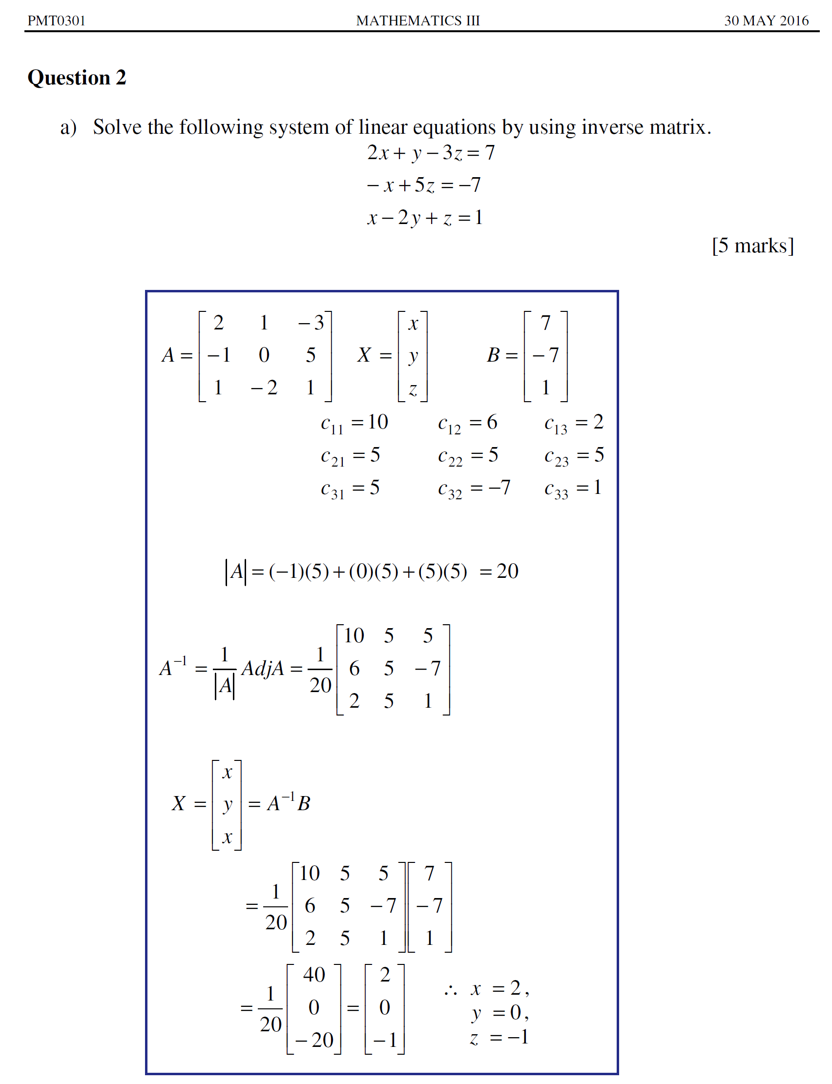 Exam questions - PMT 0301