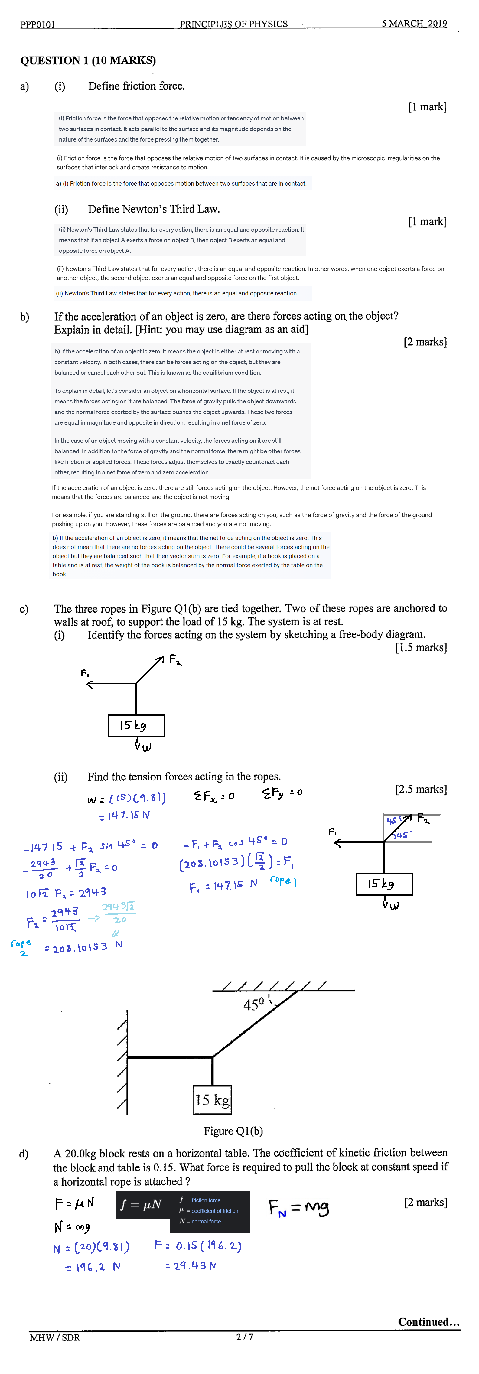 Exam questions - PPP