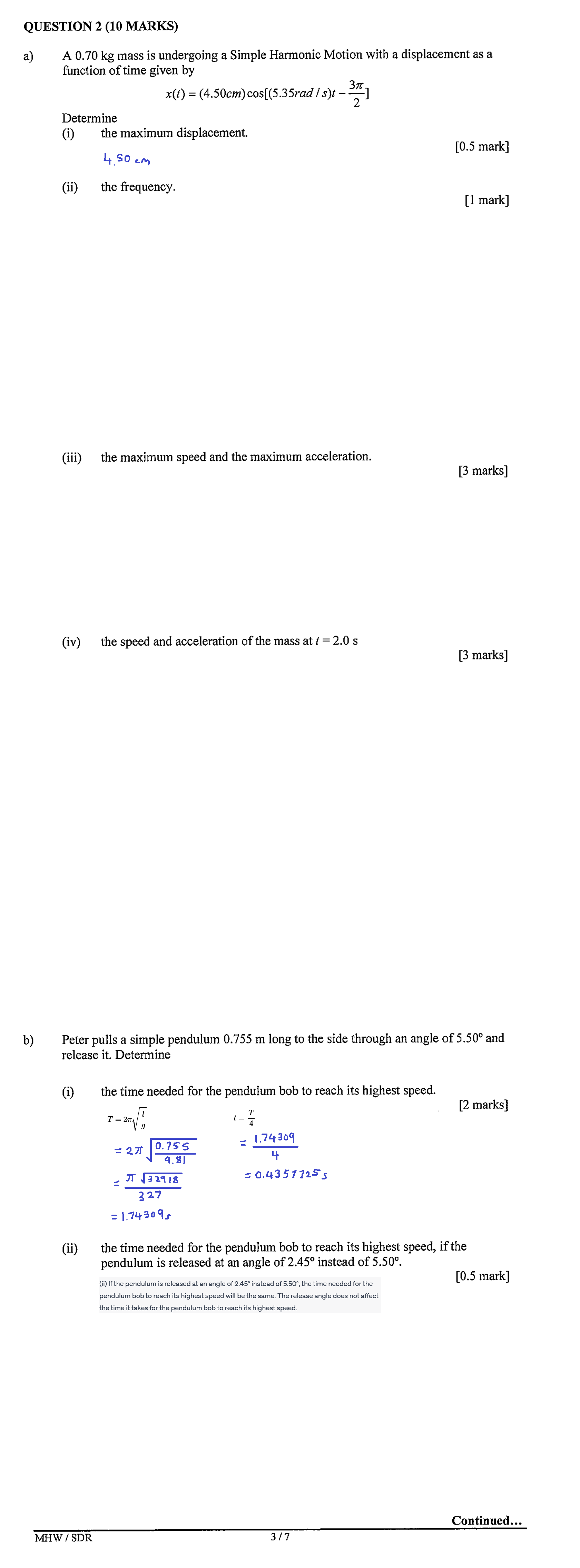 Exam questions - PPP