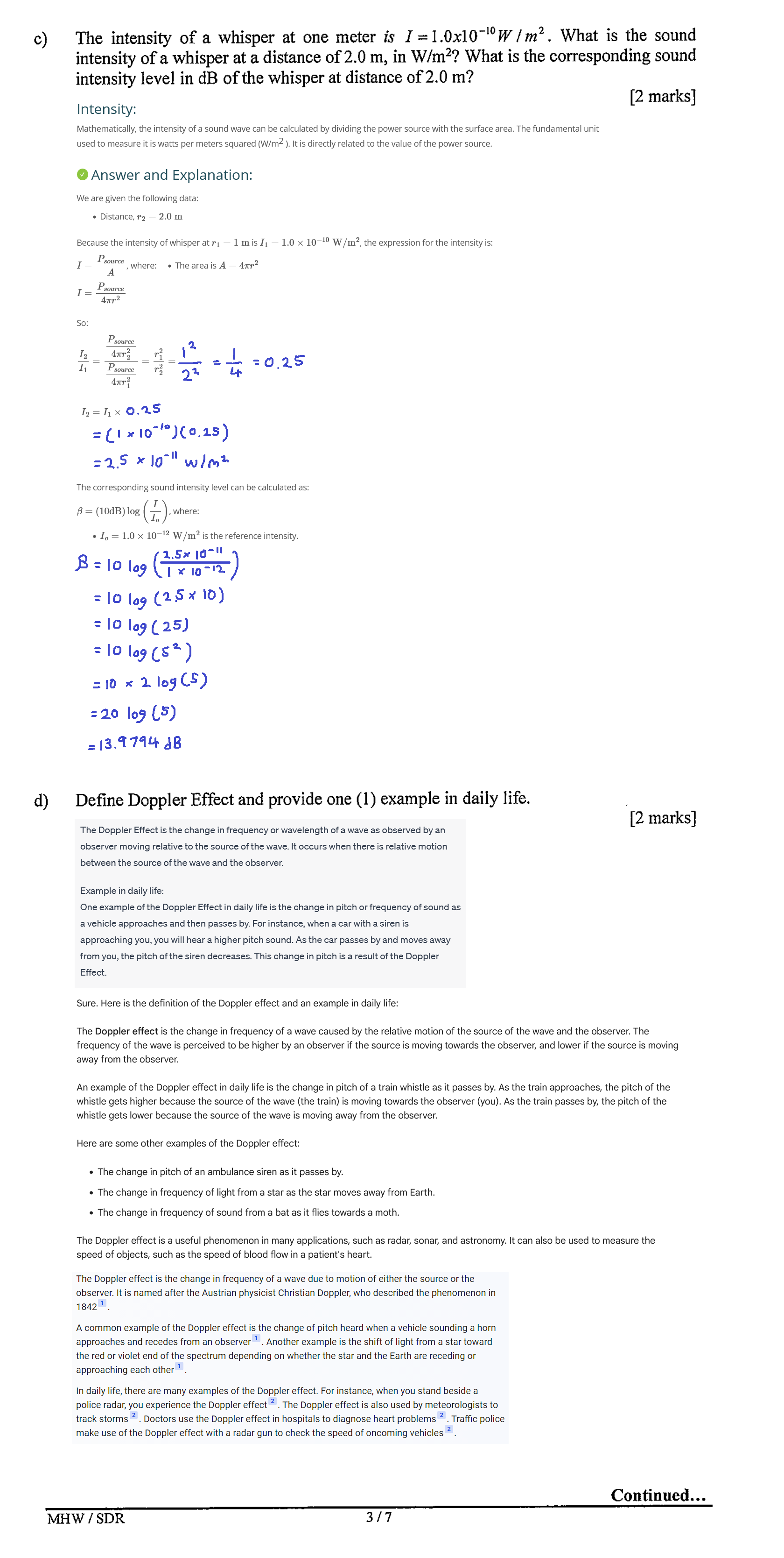 Exam questions - PPP
