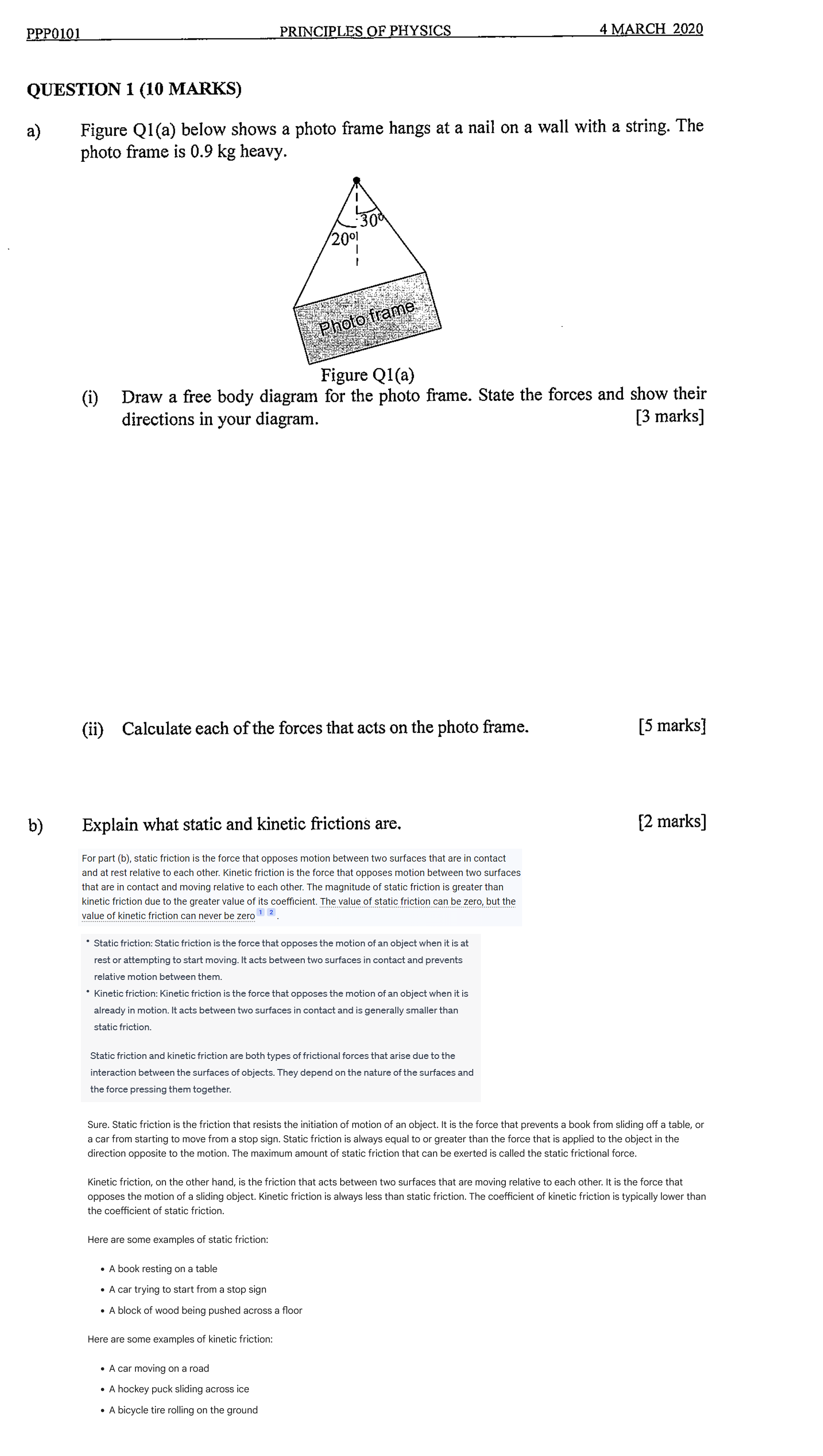 Exam questions - PPP