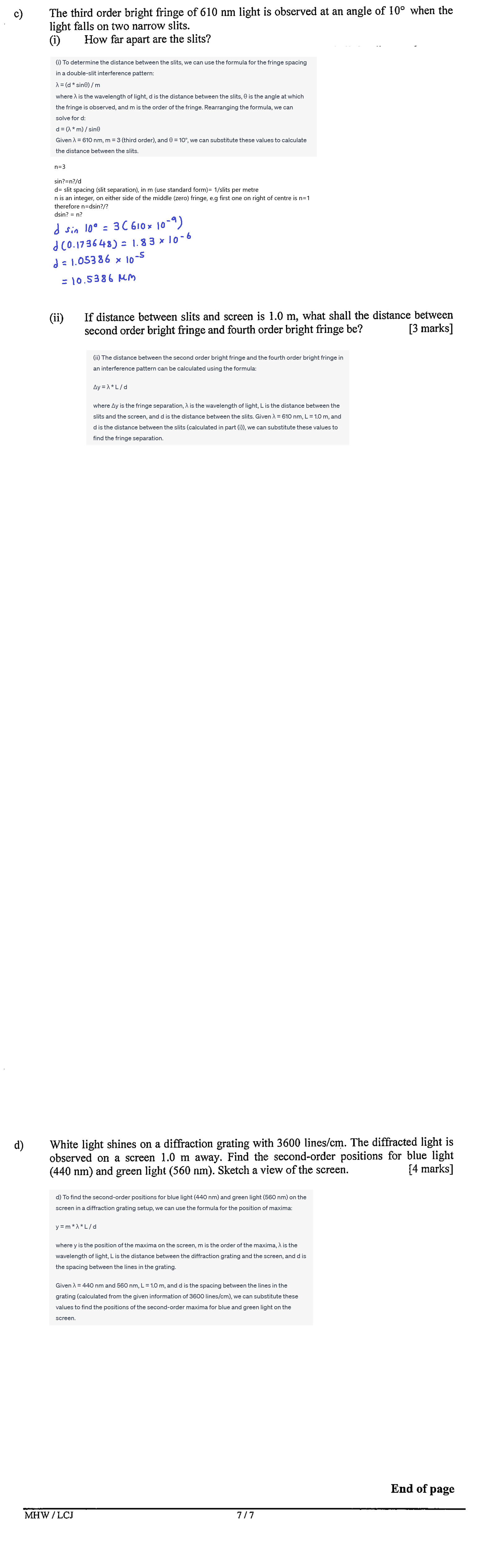 Exam questions - PPP