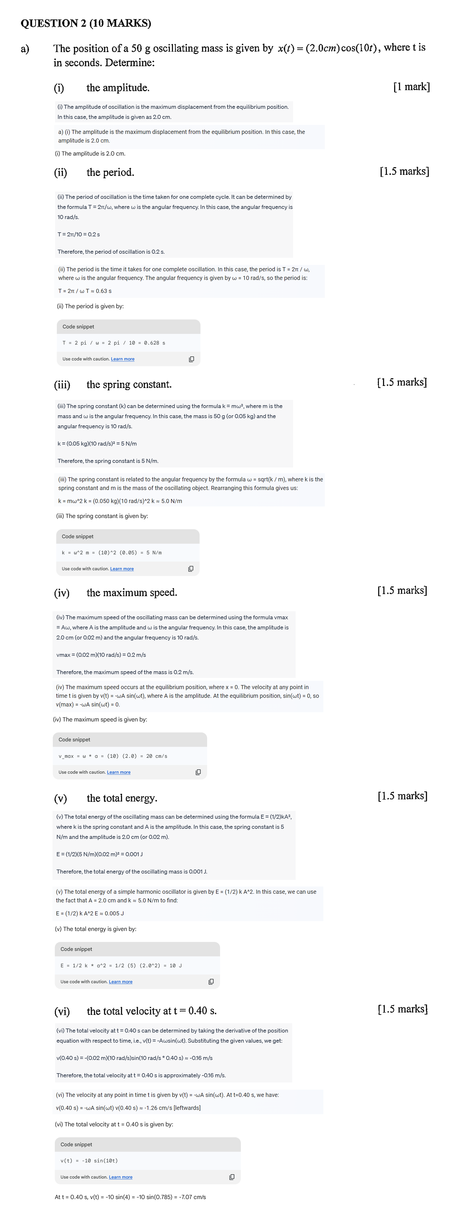 Exam questions - PPP