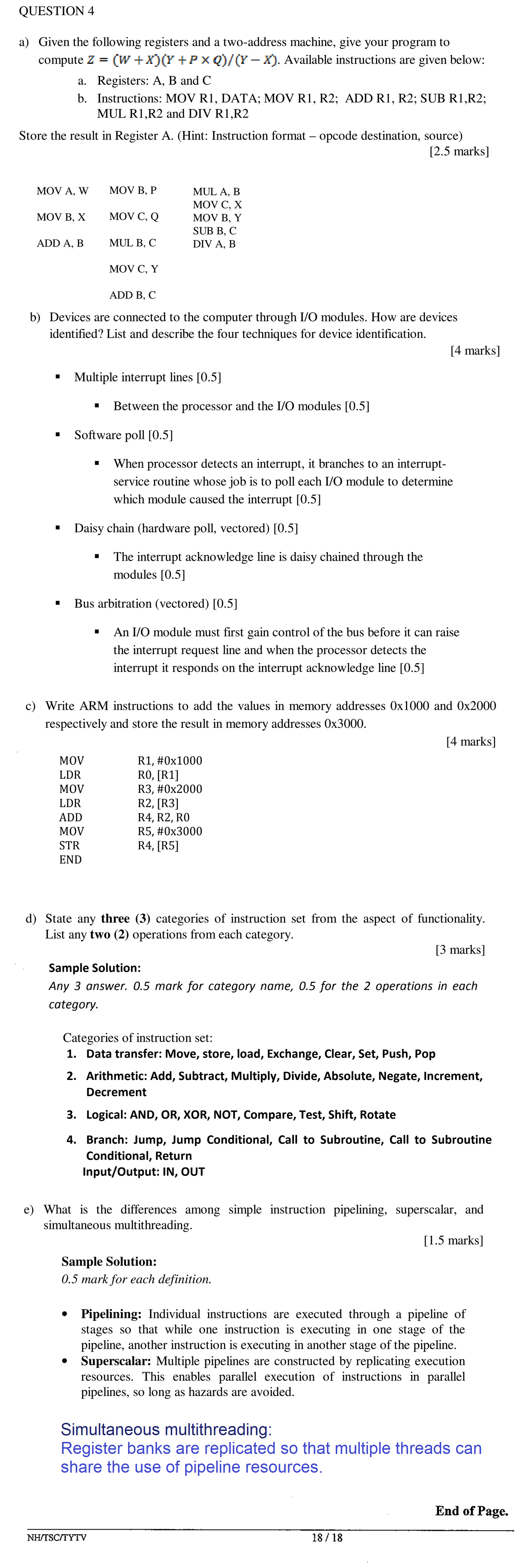 Exam questions - TSN 1101
