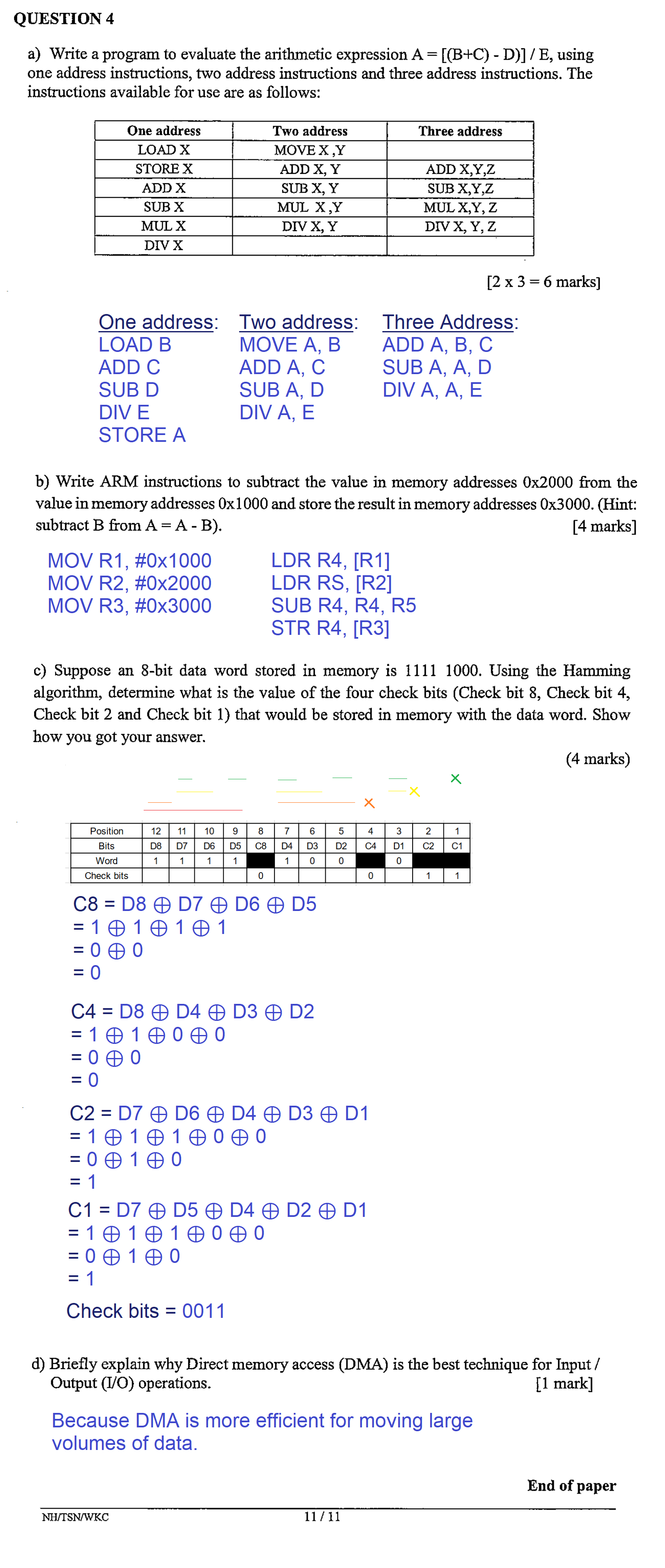 Exam questions - TSN 1101